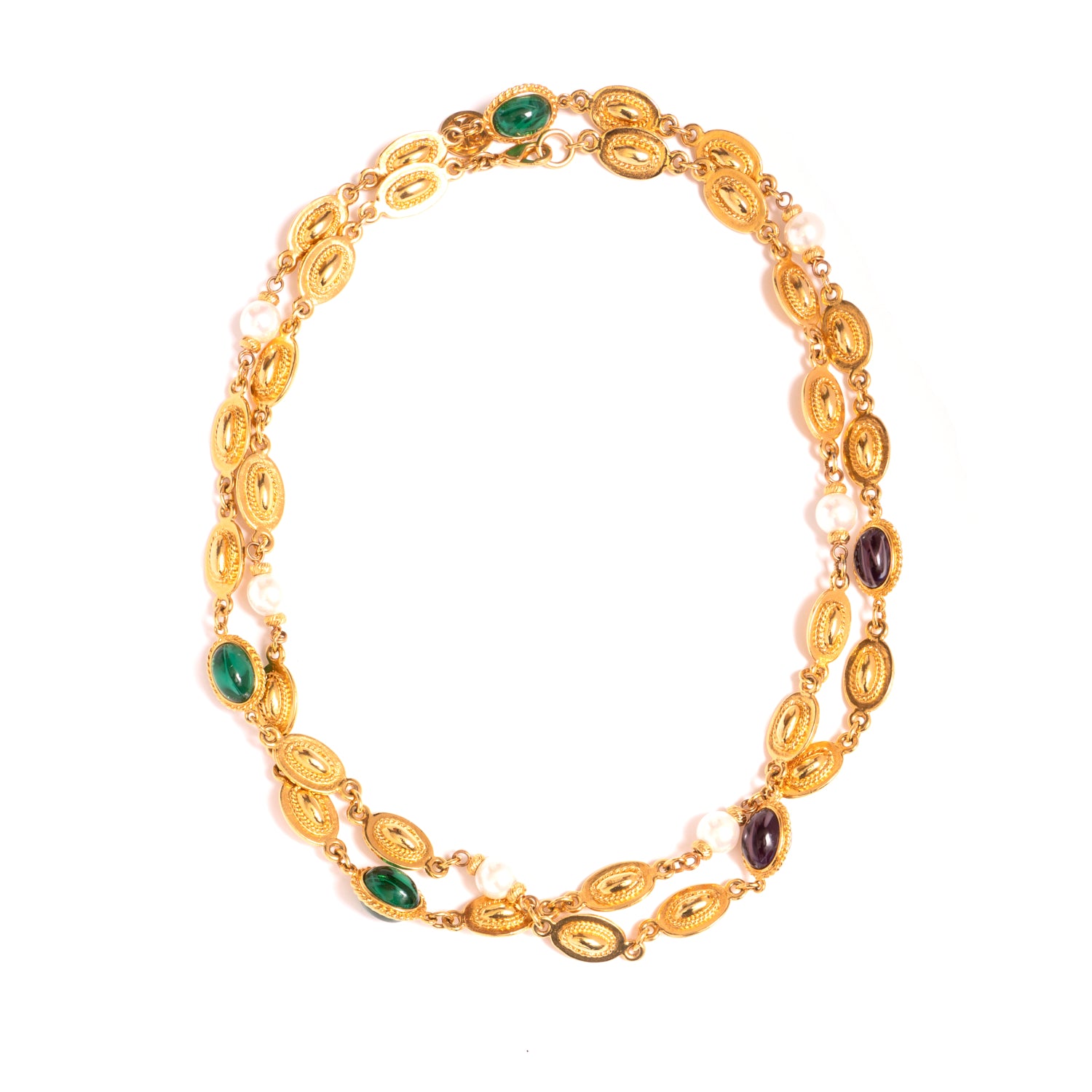 Mace Long Necklace w/ Stones + Pearls | Ben-Amun Jewelry